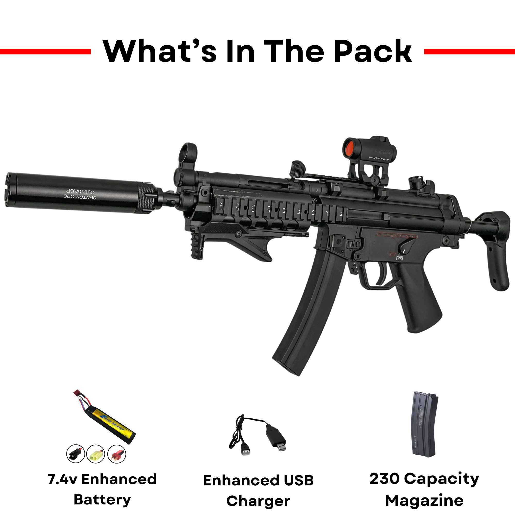 "SWAT MP5 Tactical" Comp GBU Custom - Gel Blaster (Metal) – Gel Ball Undercover